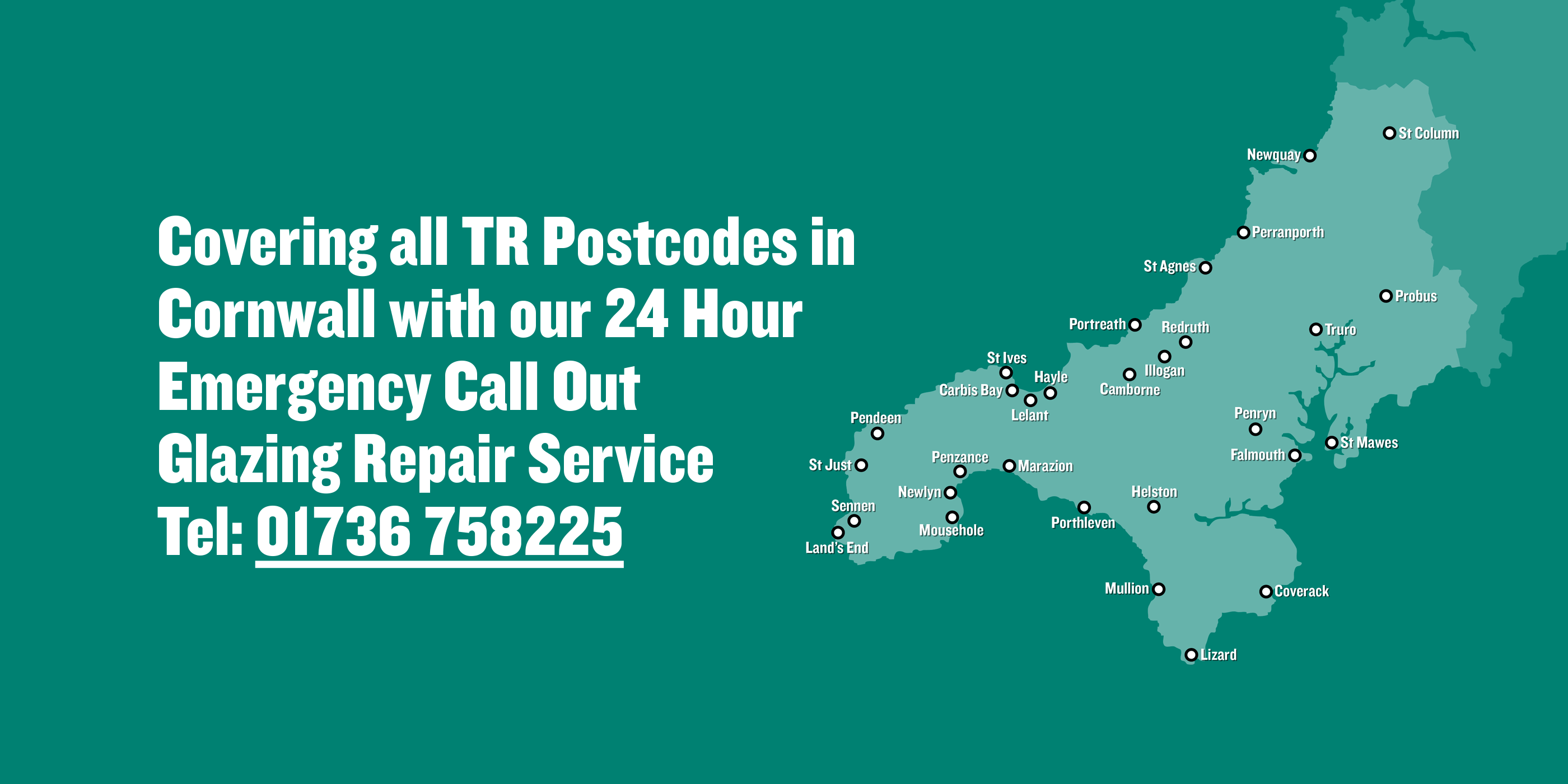 TR postcode areas covered in Cornwall | Chance Glass & Glazing Ltd